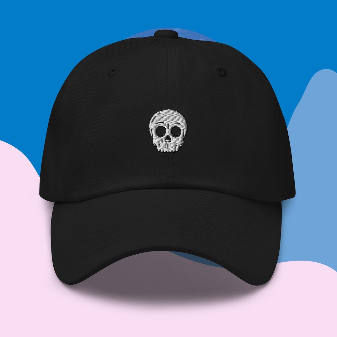 Skull Embroidery Dad Hat Baseball Cap Embroidered Cotton Dad Hat ...