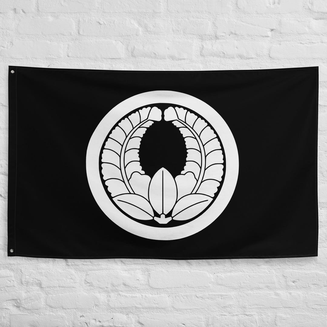 Wisteria Kamon Crest Flag, Japanese Home Decor Banner - Etsy