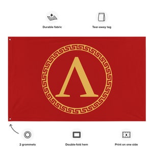 Sparta Ancient Spartan Banner Flag 100% Polyester With 2 Iron Grommets ...