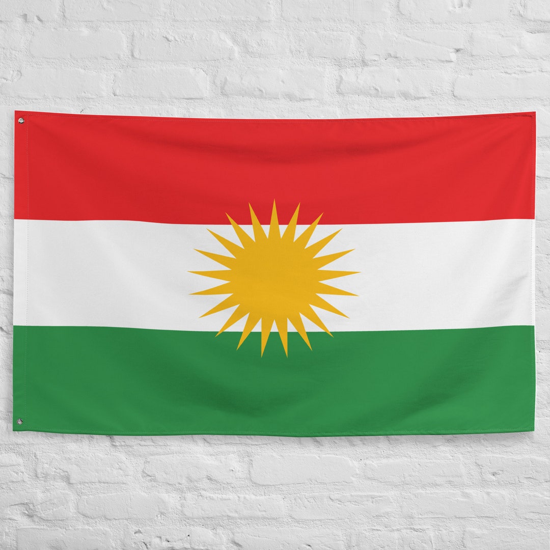 Large Kurdistan Flag Flying Flag Banner 100% Polyester With 2 Iron ...