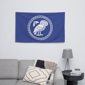 Athenian Owl Banner | Ancient Athens Flag, Polyester Wall Decor - Etsy