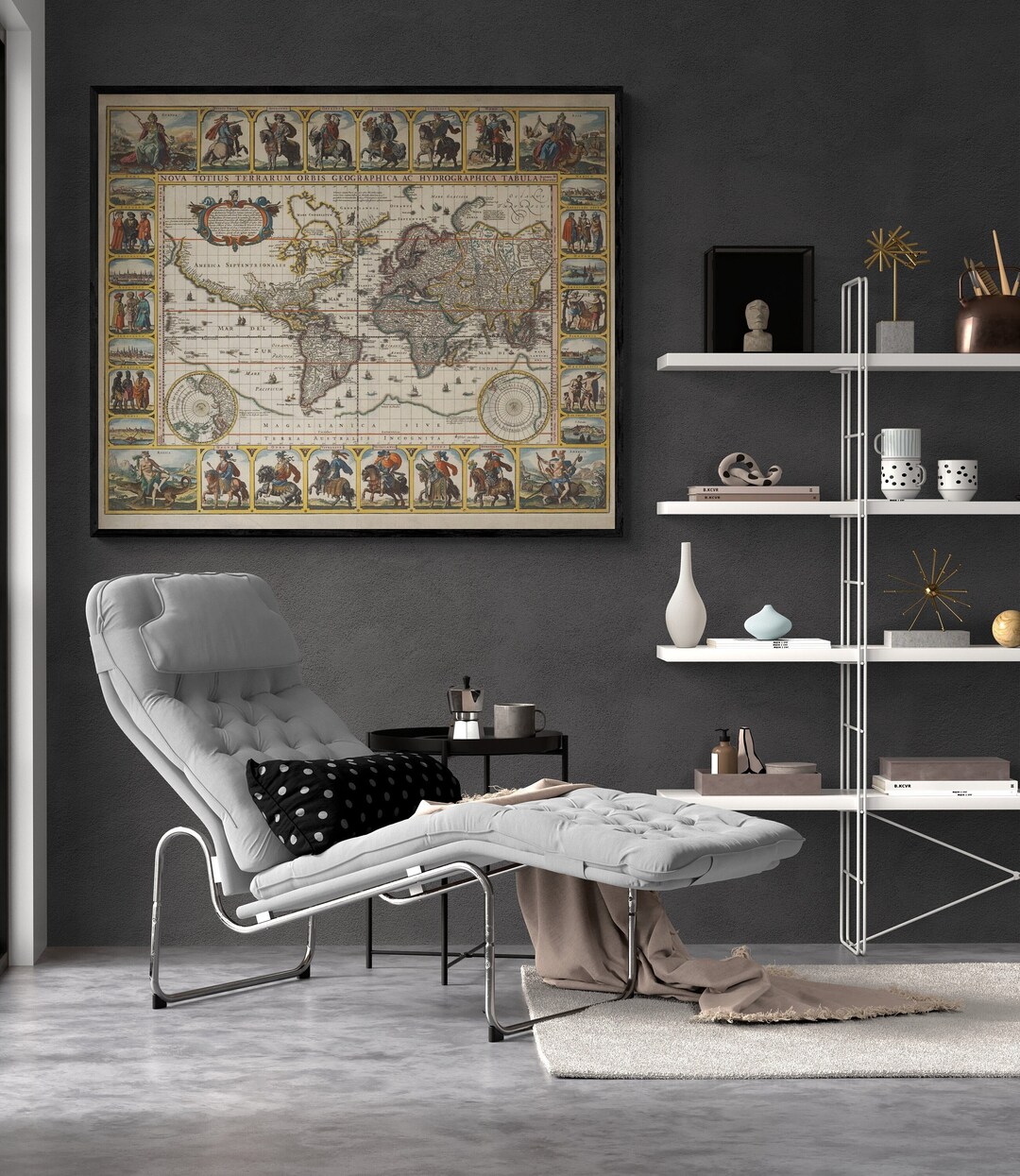 Vintage World Map Old World Map Print Vintage Map Map Reproduction ...