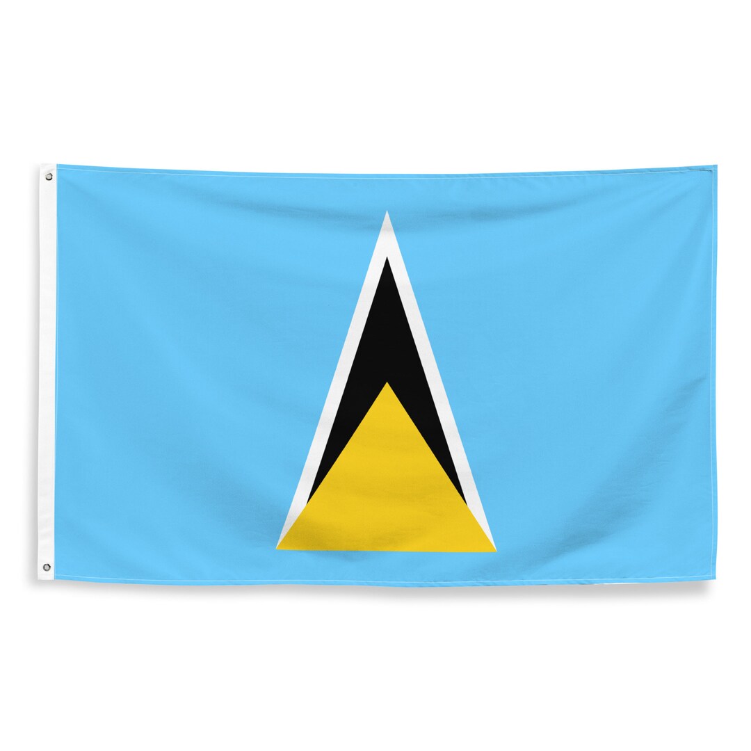 Saint Lucian National Flags Polyester With Iron Grommets 100% Saint ...