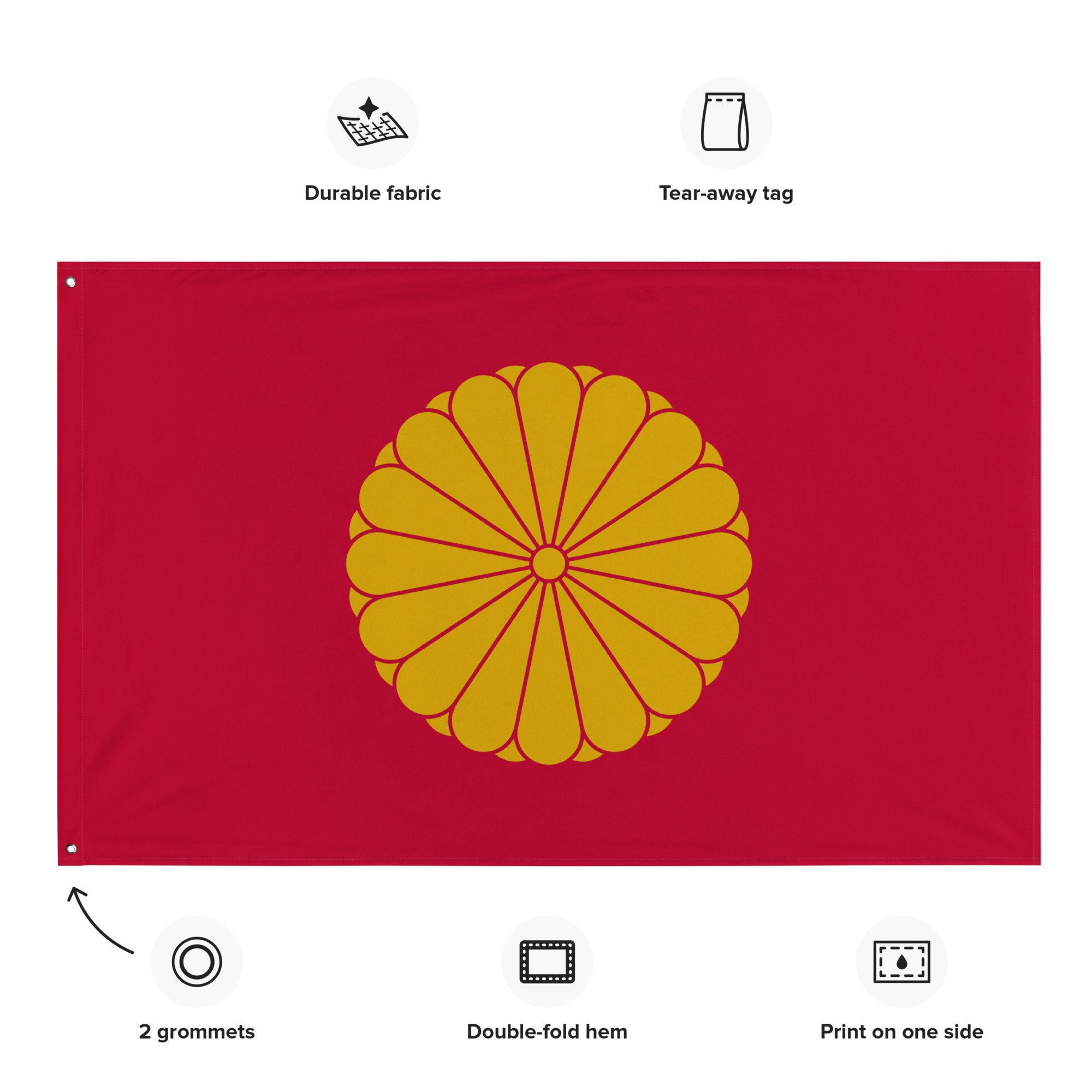 Japanese Emperor Flag, Imperial Japan Banner, Emperor's Standard ...