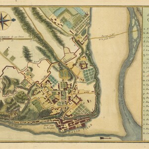 1757 Old Map of Quebec City Plan De La Ville De Quebec, Quebec City Map ...
