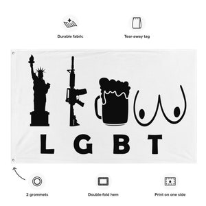 Funny American Liberty Gun Beer Flag Banner Made of Polyester Perfect ...