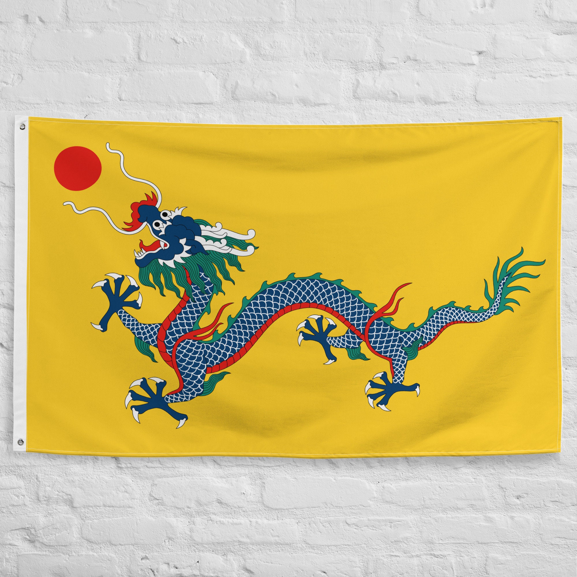 Qing Dynasty Flag 100% Polyester With 2 Iron Grommets Great Qing Flags ...