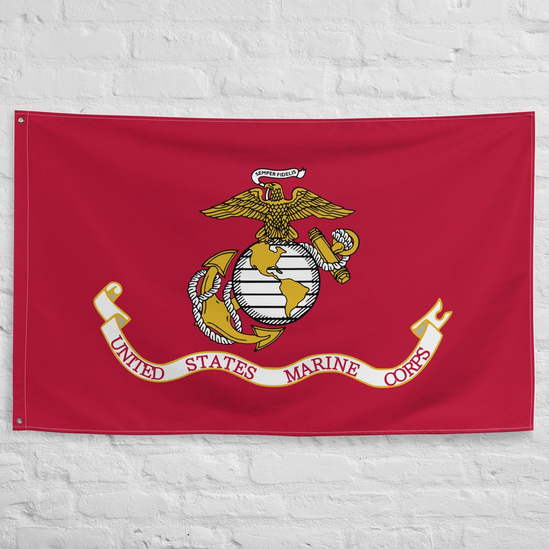 United States Marine Corps Flag USMC Emblem Flag - Etsy