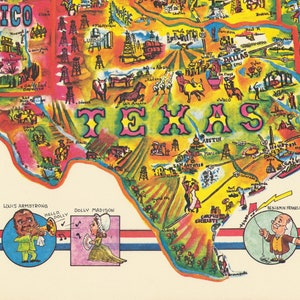 1975 Cartoon Old Map of the United States Reproduction, Large Map, Fine ...