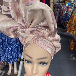 African Autogele, Ready to Wear Silver Gele, African Hat, Traditional ...