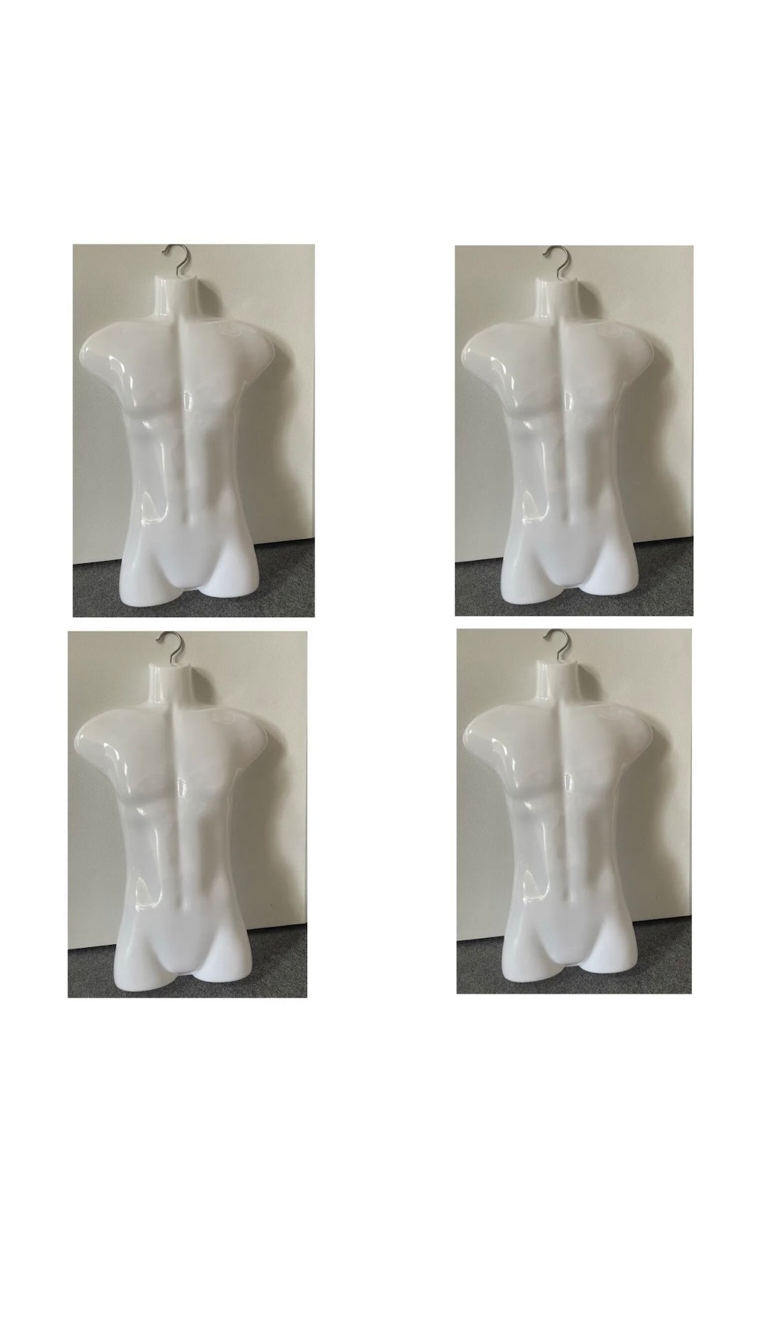White Mannequin Hip Long Hollow Back Body Torso Dress Form & Hanging ...