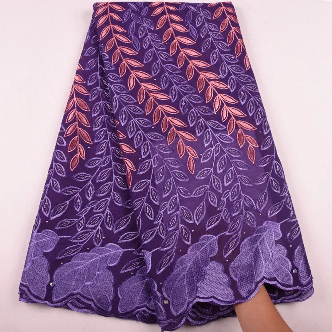 Lace Fabric, by 5 Yard Floral Flower Embroidered at the Border - Etsy