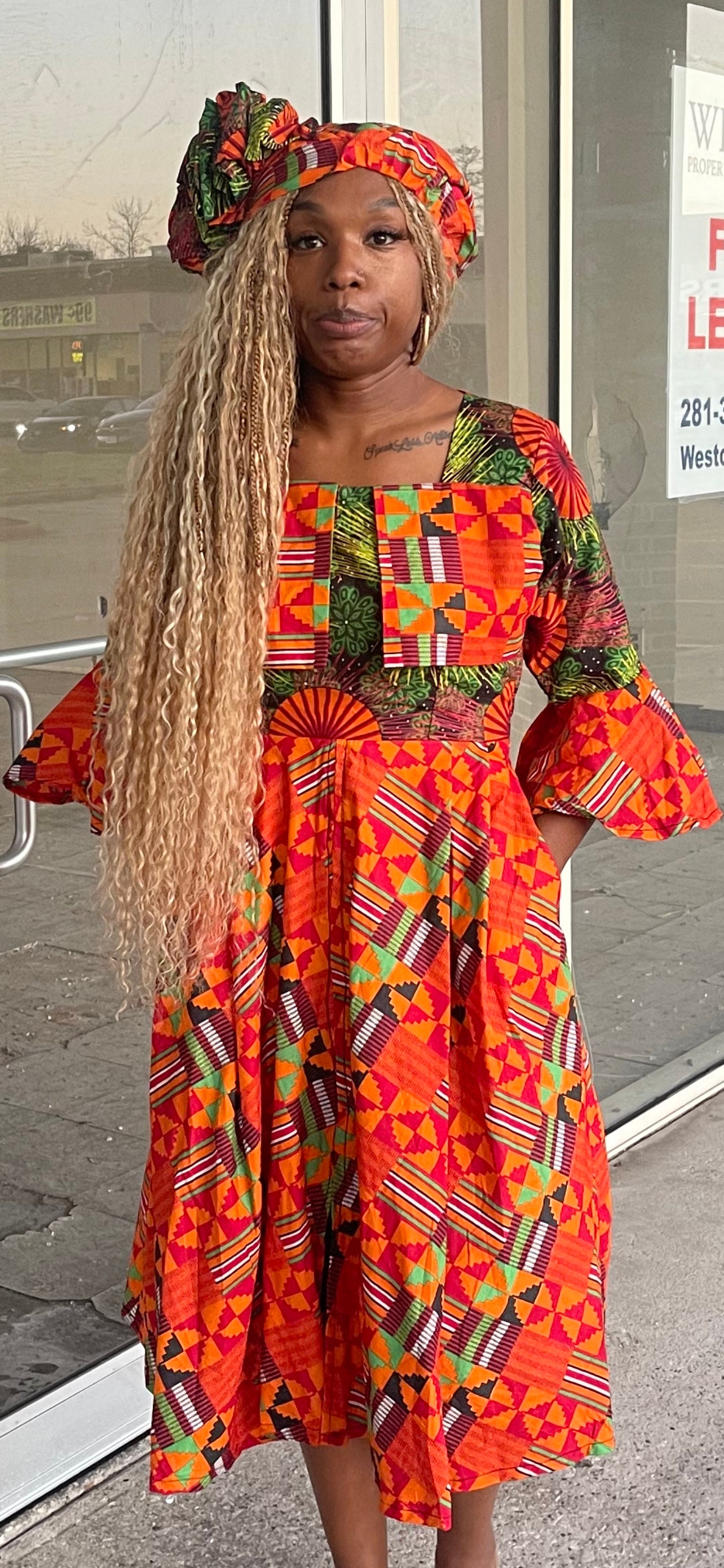 African Clothing for Women Ankara Kente Danshiki African Party Dress ...