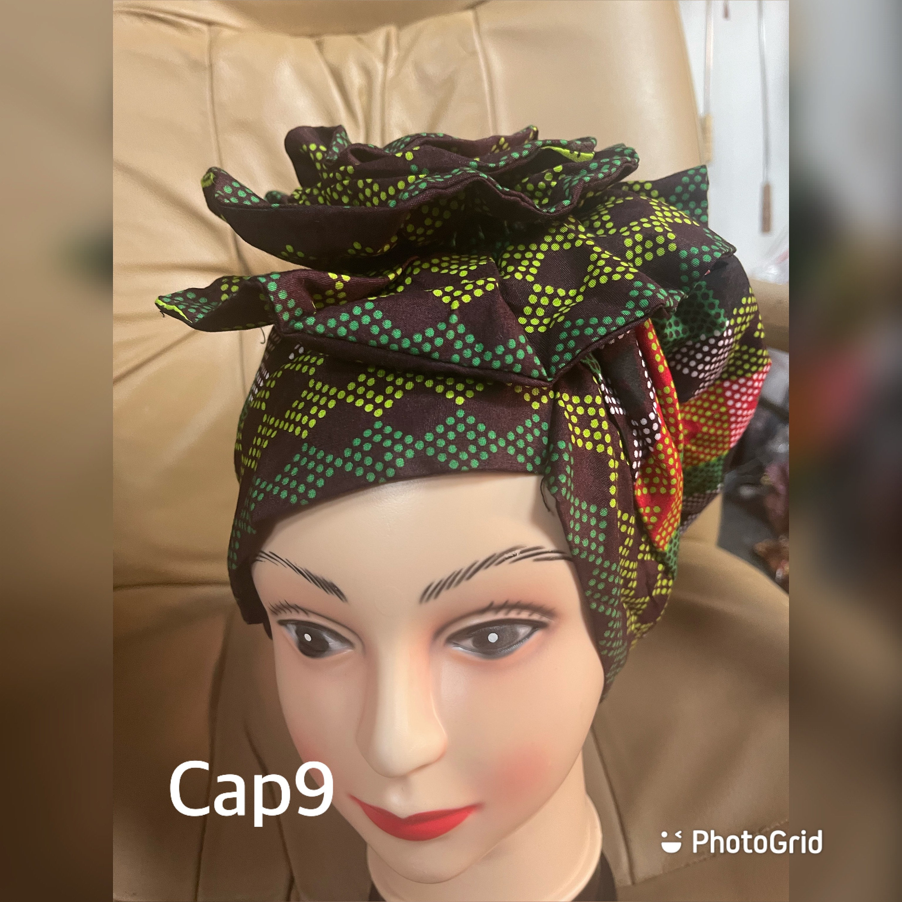 African Kente Ankara Turban Head Cap Auto Gele Head Ready to Wear Cap ...