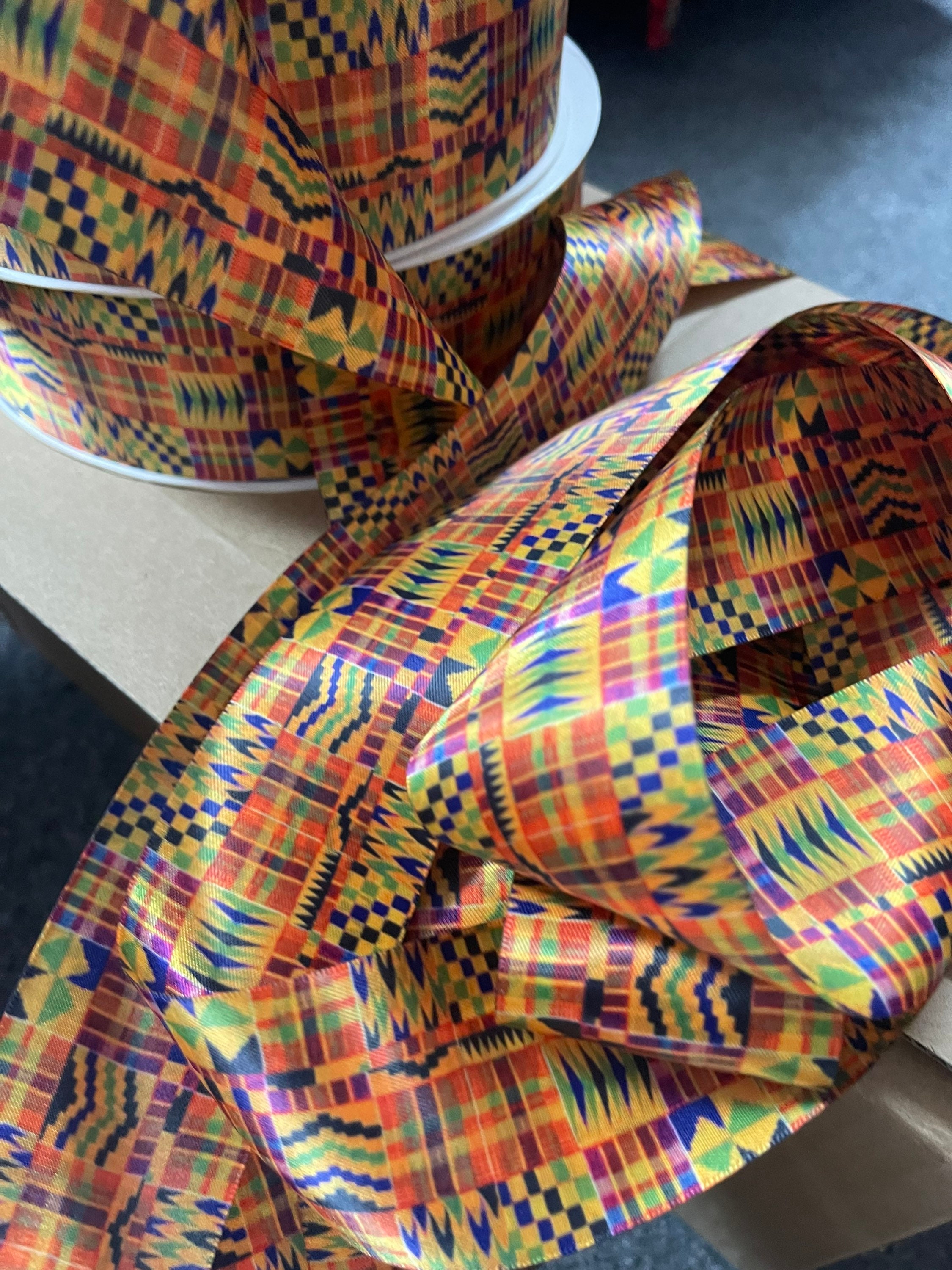 2 Wide African Print Ribbon African Ankara Kente Ribbon Ankara Ribbon ...