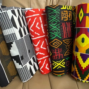 African Kente 6 Pieces Different African Print Ankara Kente Fabrics ...