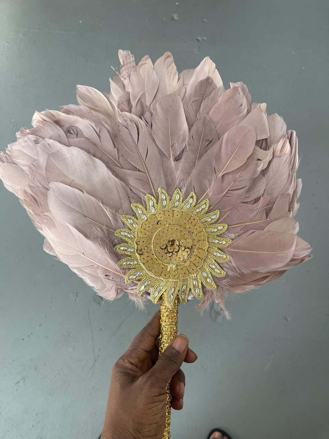 African Feather Fan, Brides Hand Fan, Traditional Wedding Brides Hand ...