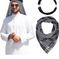 Men's Large Arab Shemagh Headscarf Muslim Headcover Shawl Keffiyeh ...