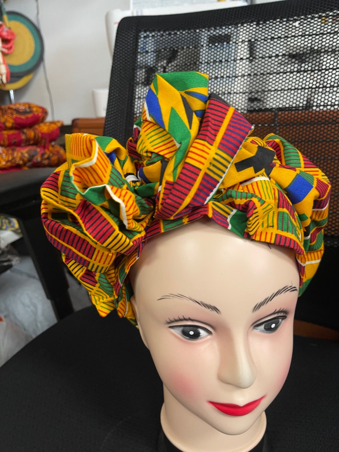 African Kente Women Turban Cap Ready to Wear Auto Gele Hat - Etsy