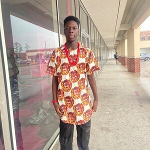Igbo Traditional Men Top Wedding African Ankara Print Isi - Agu Wears ...