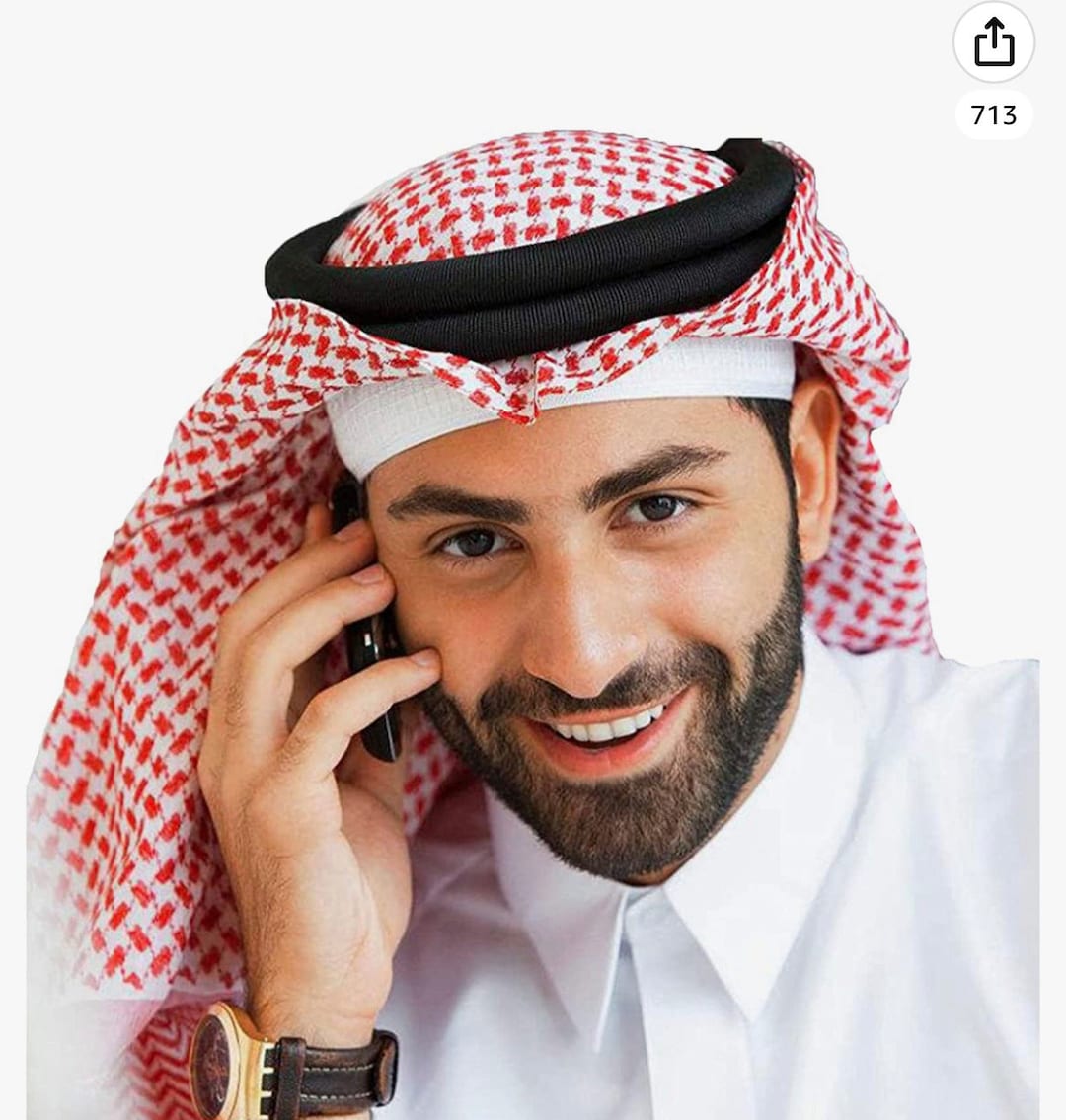 Men's Large Arab Shemagh Headscarf Muslim Headcover Shawl Keffiyeh ...