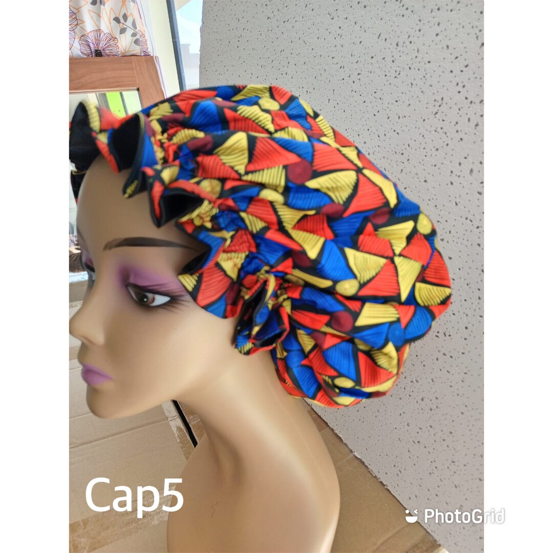 African Kente Ankara Doubled Sided Hair Bonnets African Attire. - Etsy