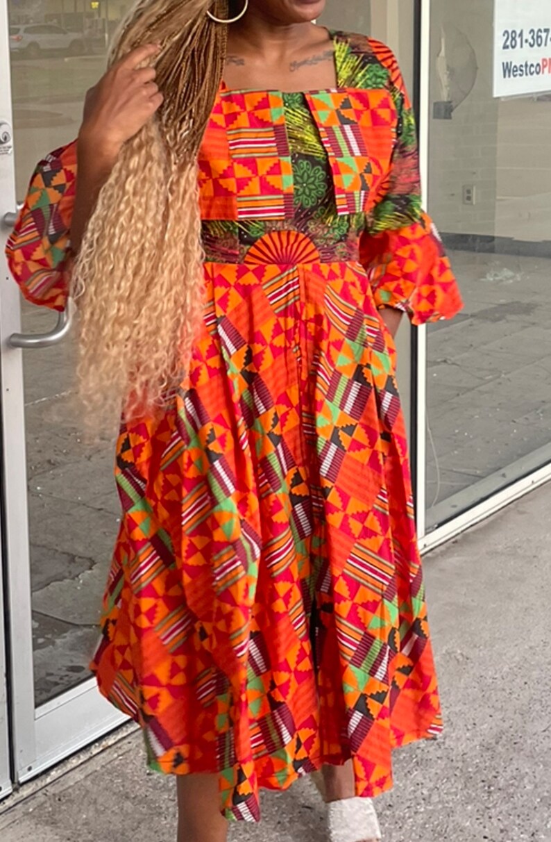 African Clothing for Women Ankara Kente Danshiki African Party Dress ...