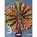 African Fabric Hand Fan With Leather Handle, Decorative Fan Made With ...