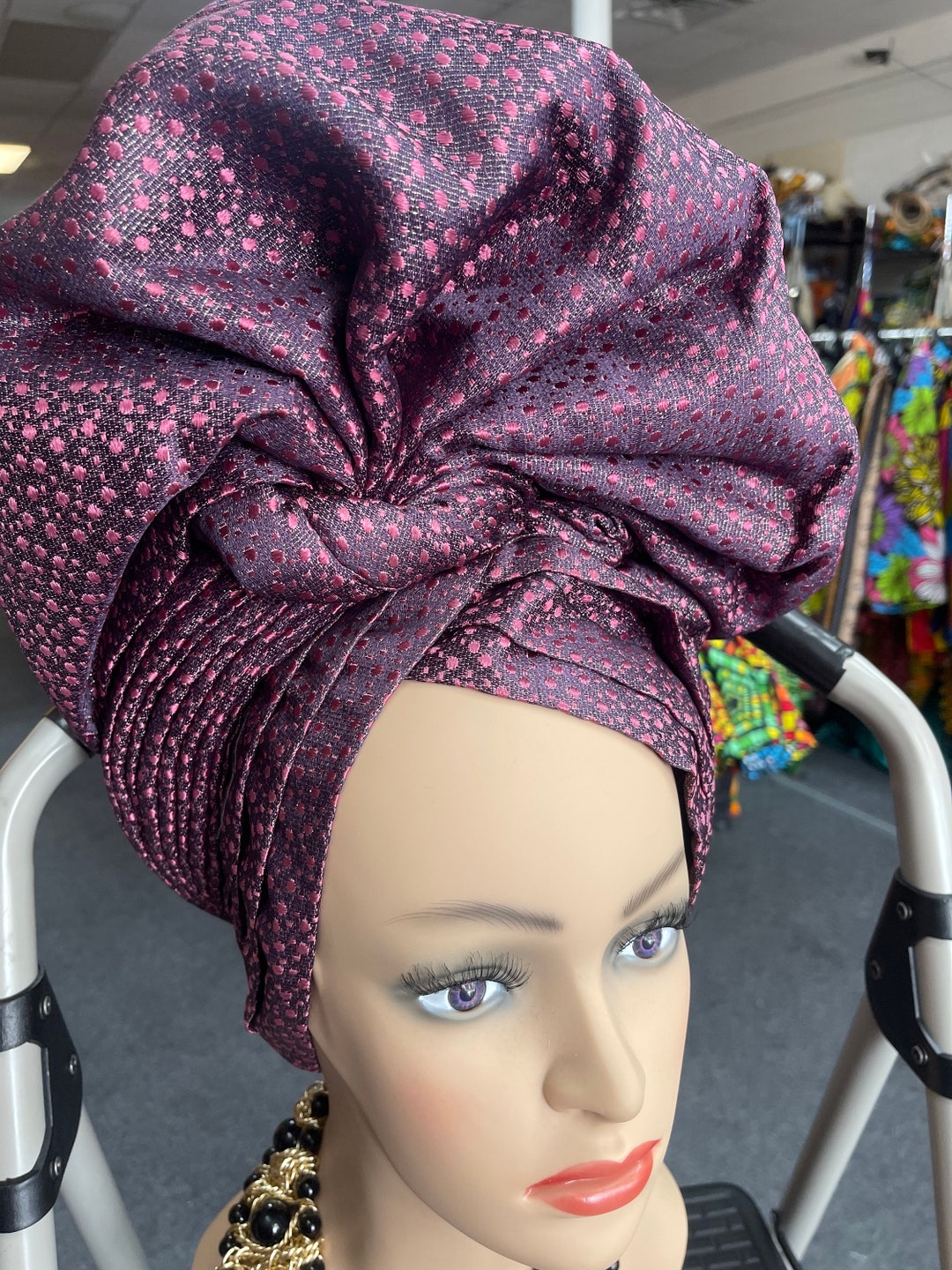 African Autogele, Ready to Wear Silver Gele, African Hat, Traditional ...