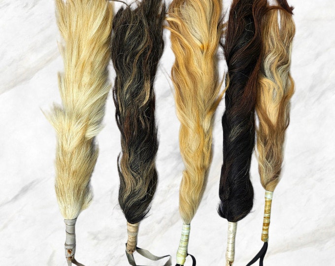 African Yellow Beaded Irukere Horse Tail - Etsy