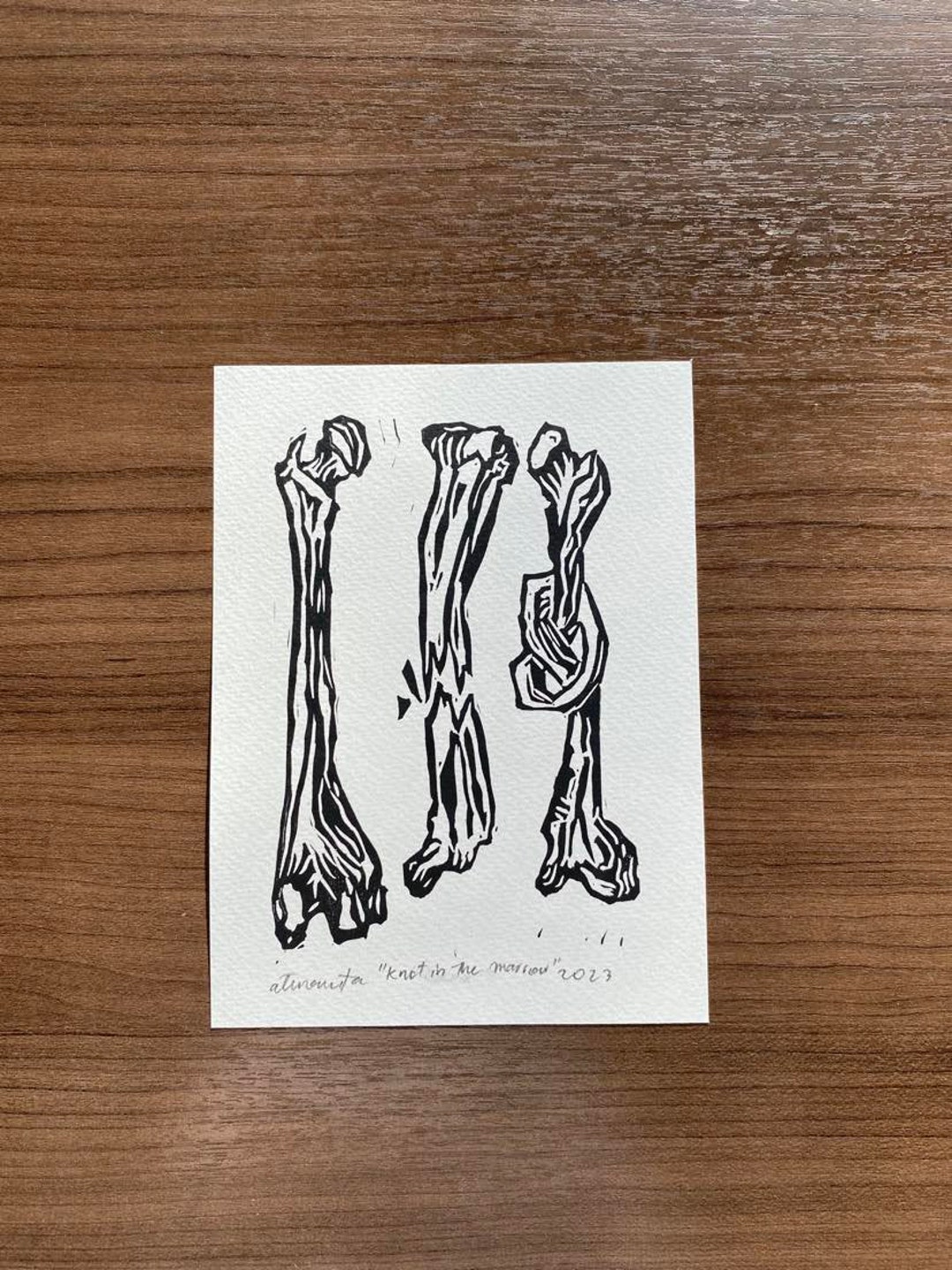 Skeleton Bones Ink Painting. Goth Black and White Print for Room Decor ...