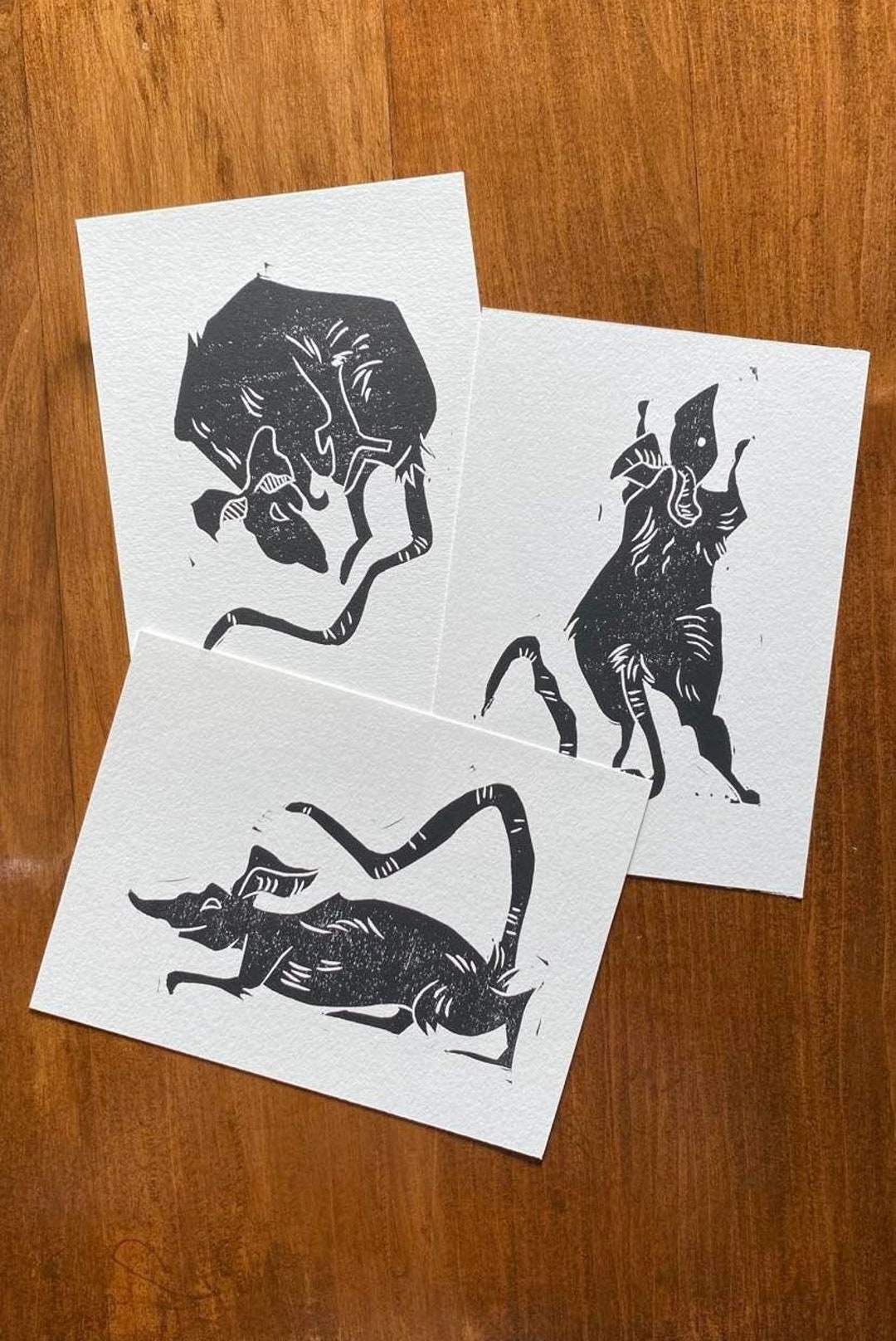 Rat Linocut Print. Goth Original Artwork. Dark Weird Art. Moody Wall ...