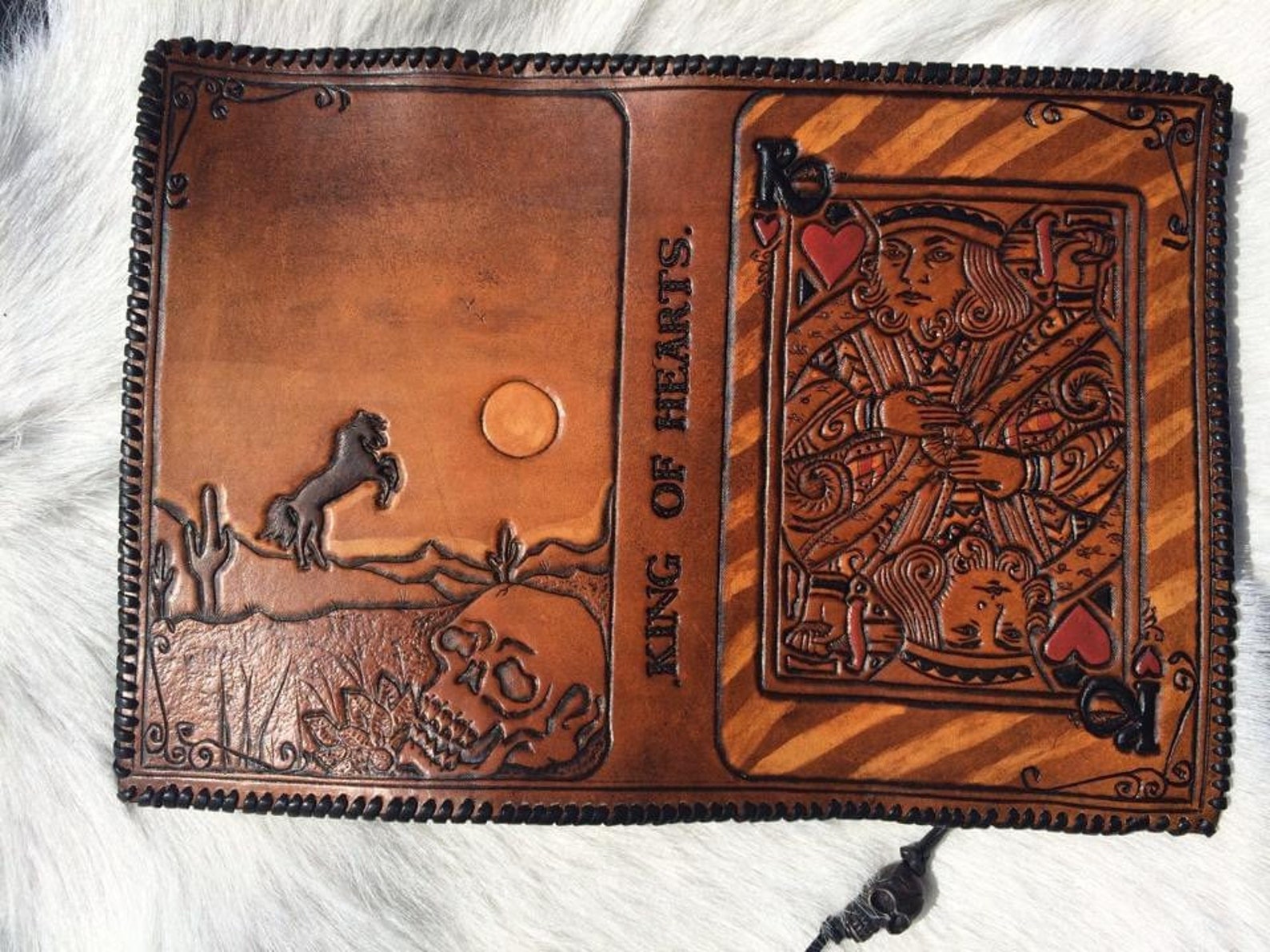 Custom Leather Tooled Book Cover - Etsy