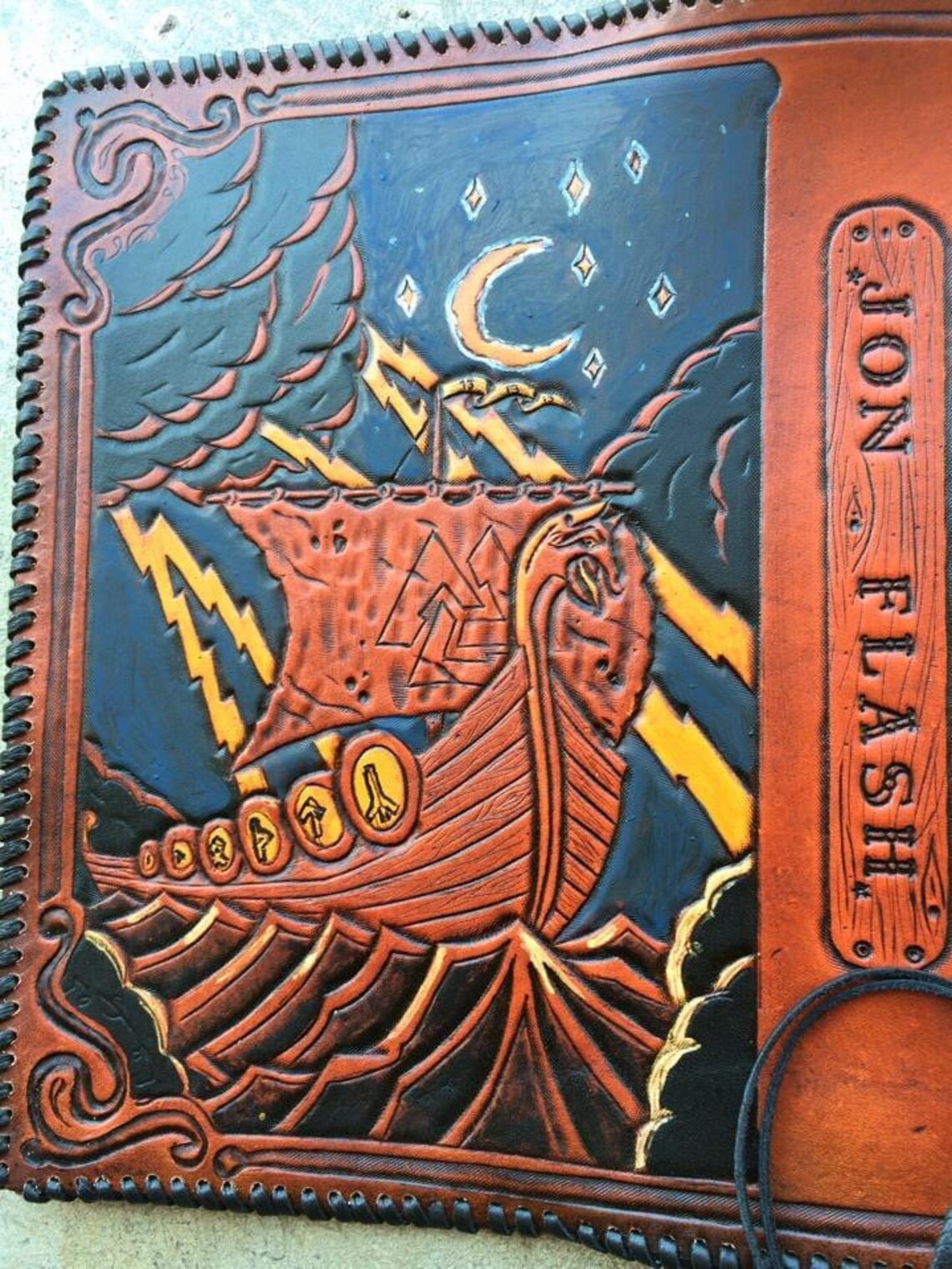 Custom Leather Tooled Book Cover - Etsy