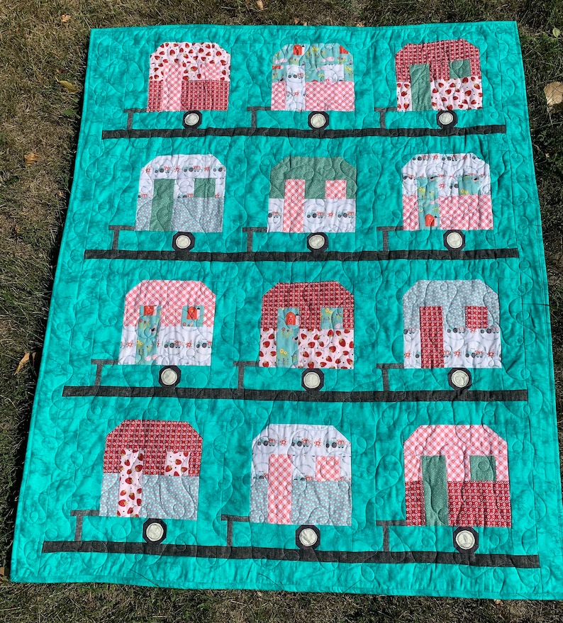 Vintage Camp Trailer Quilt Homemade Quilt Decor or Gift - Etsy