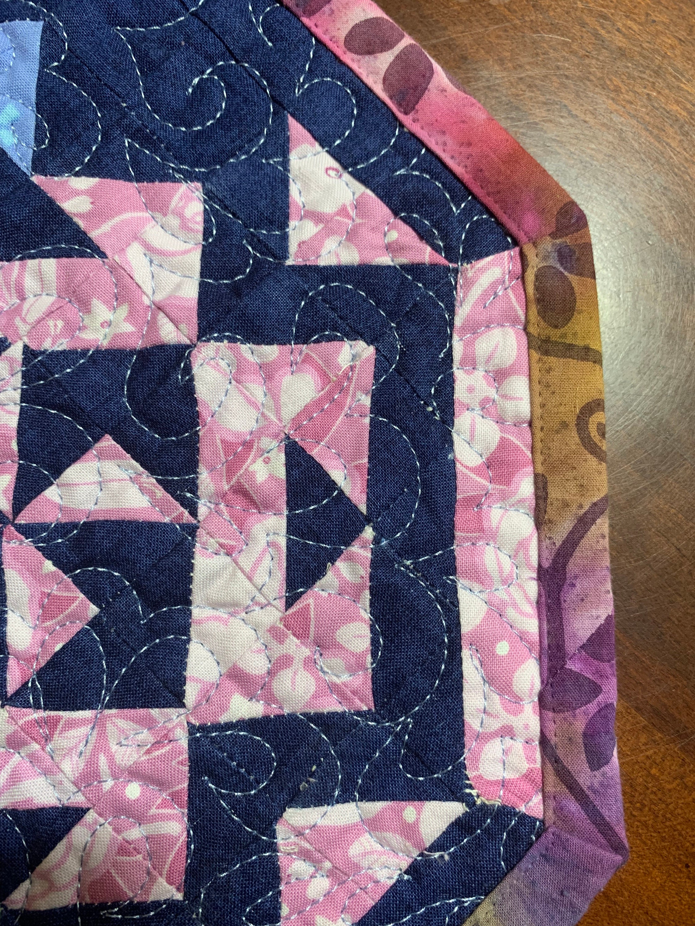 Batik Hexagon Table Topper Quilted Decor or Gift - Etsy