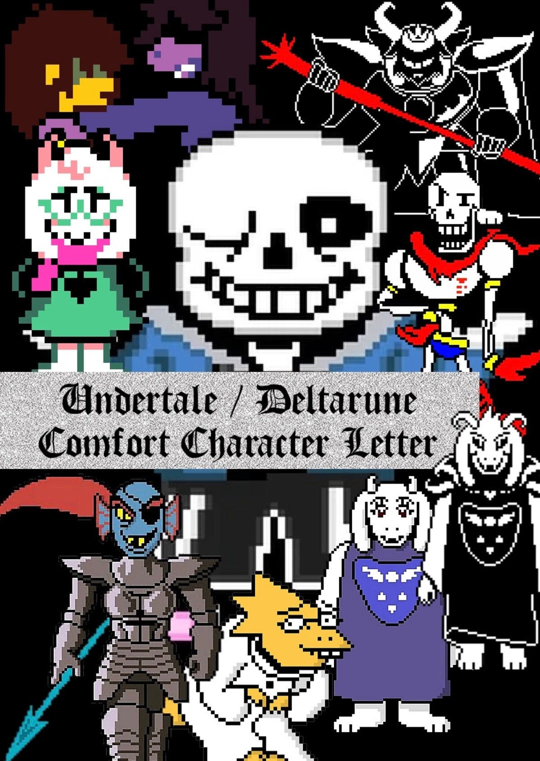 Undertale Deltarune Comfort Character Letter - Etsy