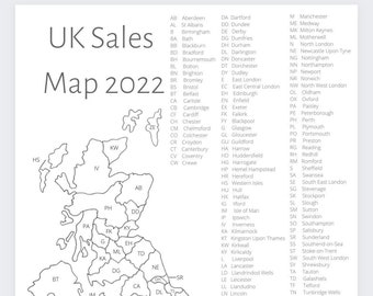 Postcode Map Uk - Etsy UK