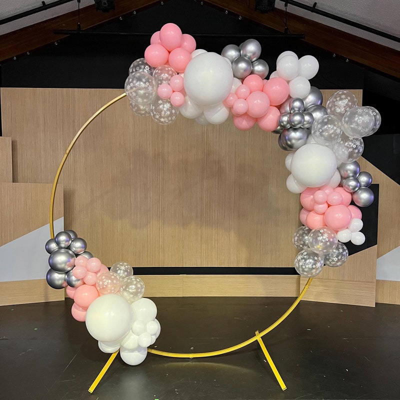 Pink and Silver Balloon Arch - Etsy