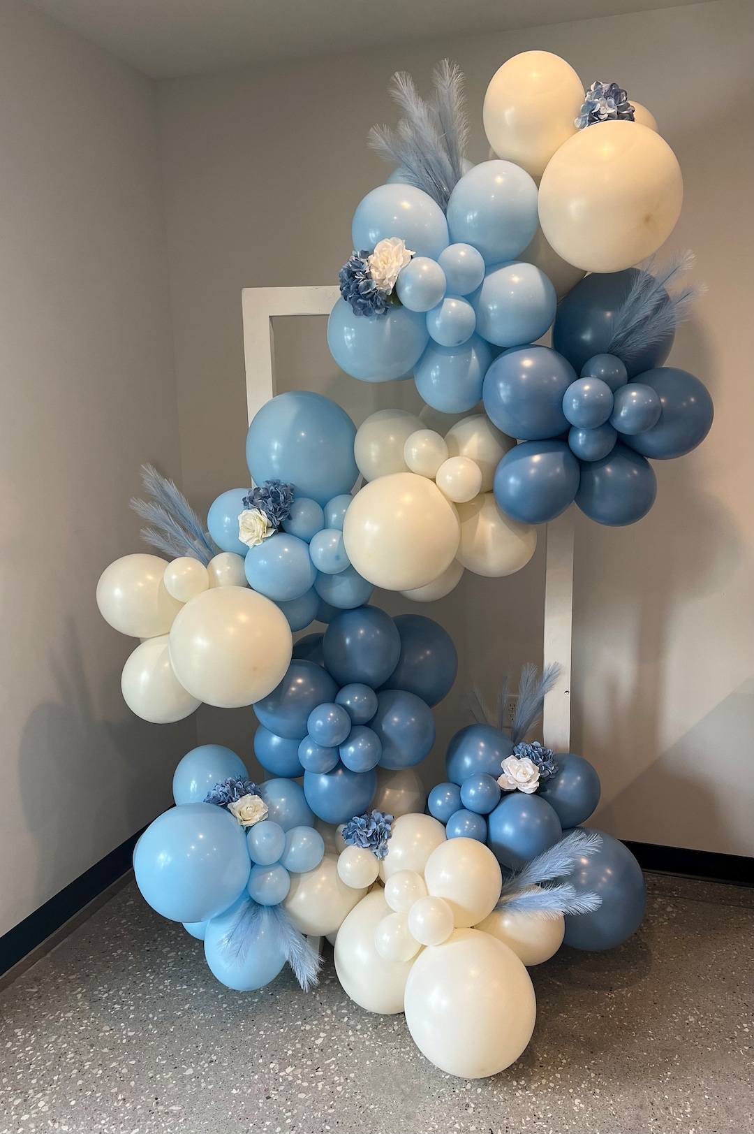 Baby Shower Balloon Arch Boy, Blue Balloon Arch, Dusty Blue Wedding ...