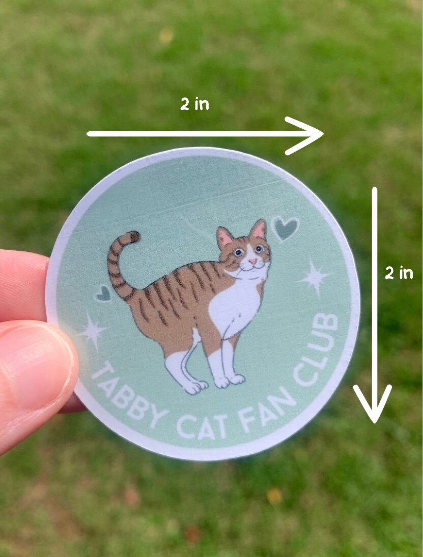Tabby Cat Fan Club Sticker Vinyl Sticker Cat Sticker - Etsy