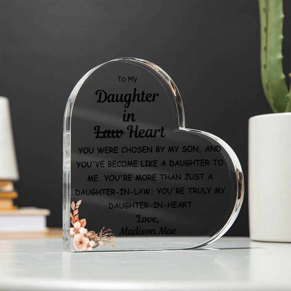 Daughter in Law, Personalized Home Decor Acrylic Heart Sign, My ...