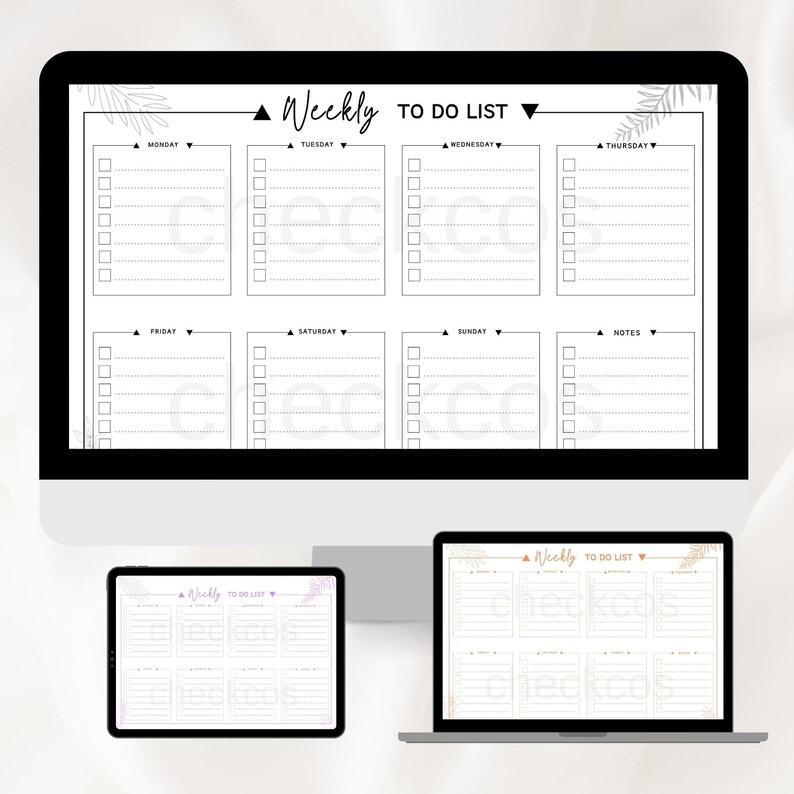 Weekly Planner, to Do List Printable, Simple Tasks List, Productivity ...