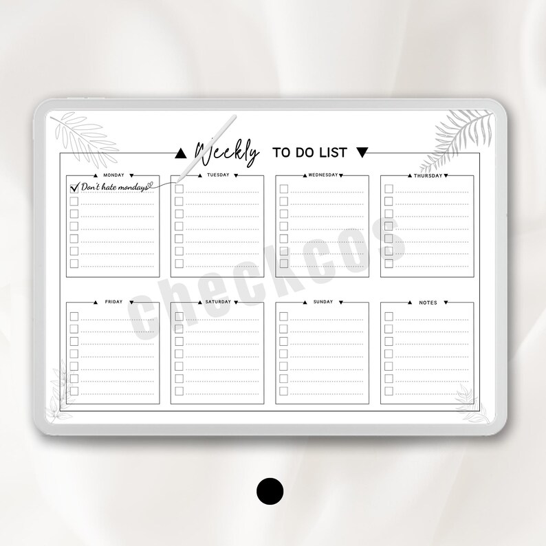 Weekly Planner, to Do List Printable, Simple Tasks List, Productivity ...