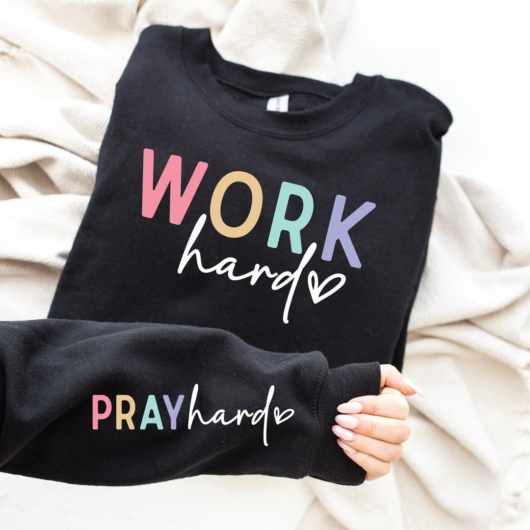 Work Hard Pray Hard Svg Png, Boho Inspirational Sleeve SVG, Positive ...