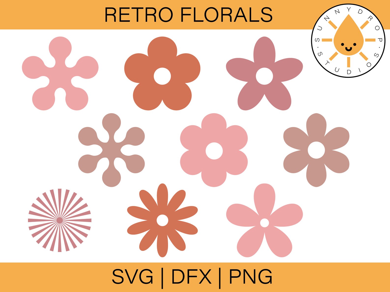 Retro Flower Bundle SVG Retro Flowers Svg Retro Daisy SVG - Etsy