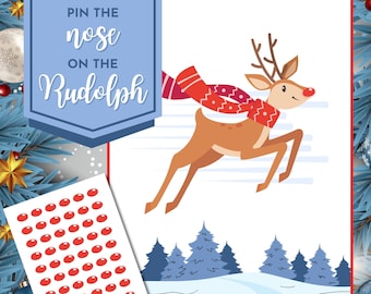 Christmas Pin the Tail Party Game Printable, Pin the Scarf on the ...