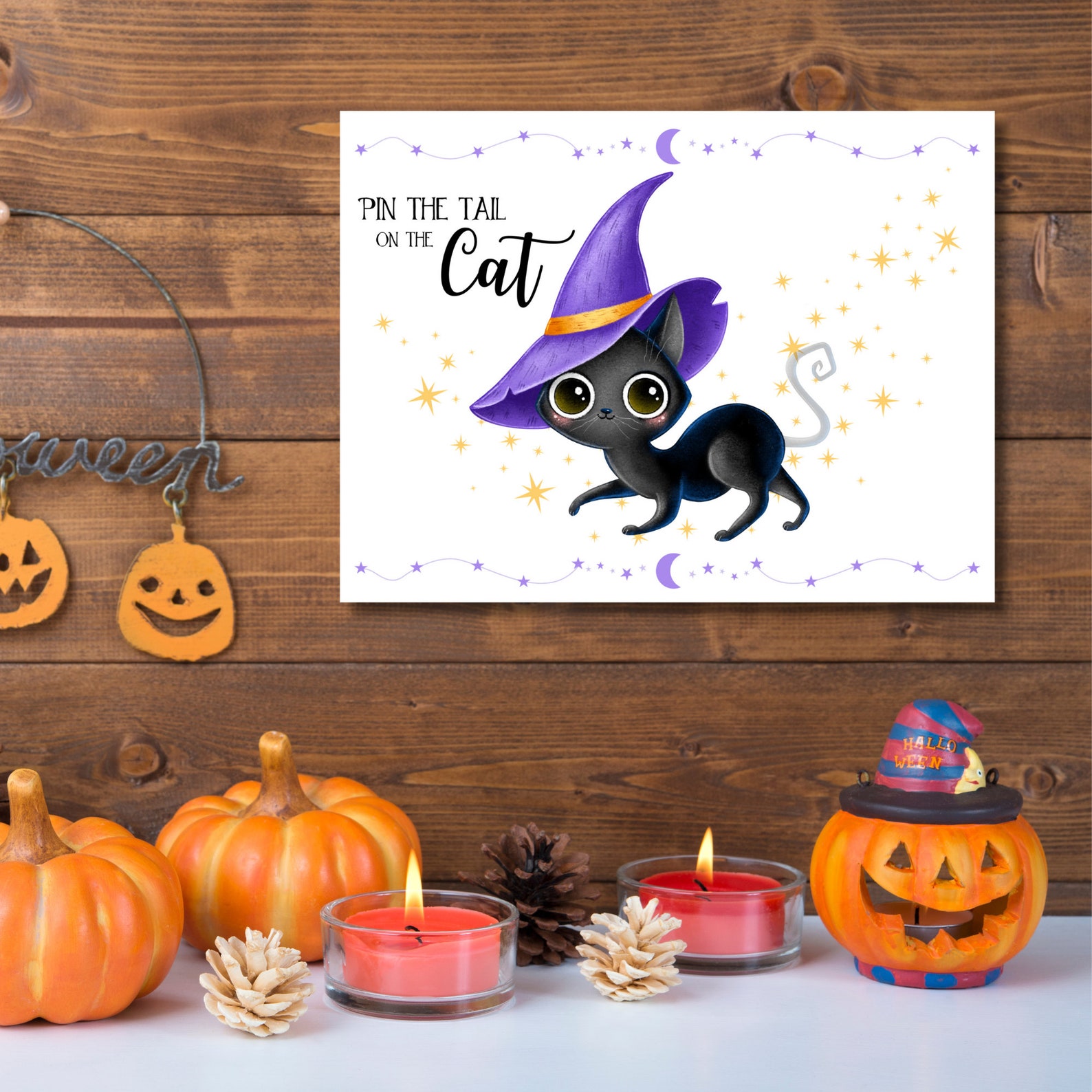 Halloween Pin the Tail Party Game Printable, Fun Holiday Activity, Kids ...