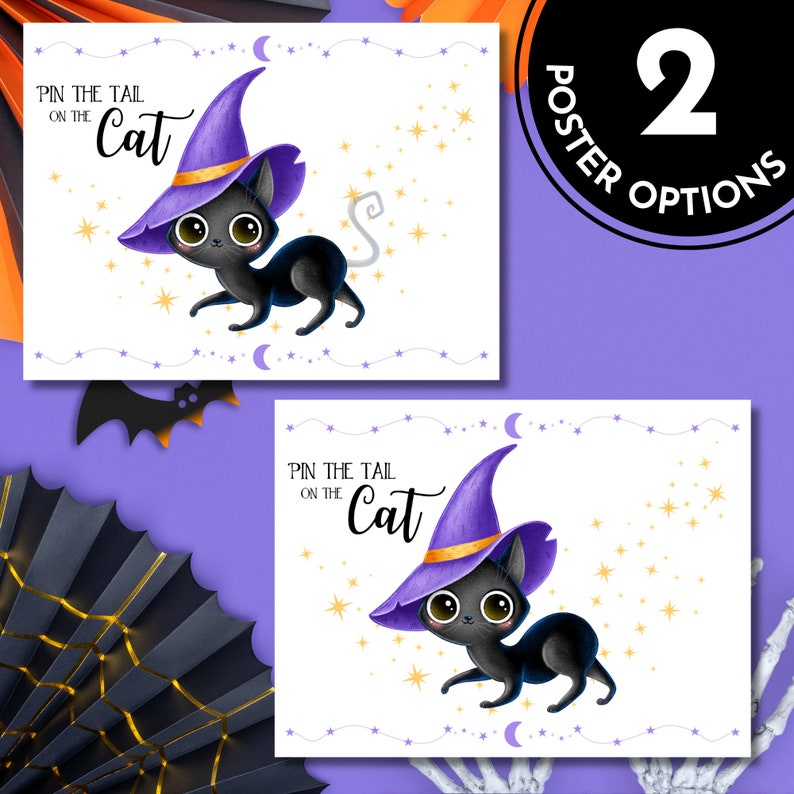 Halloween Pin the Tail Party Game Printable, Fun Holiday Activity, Kids ...