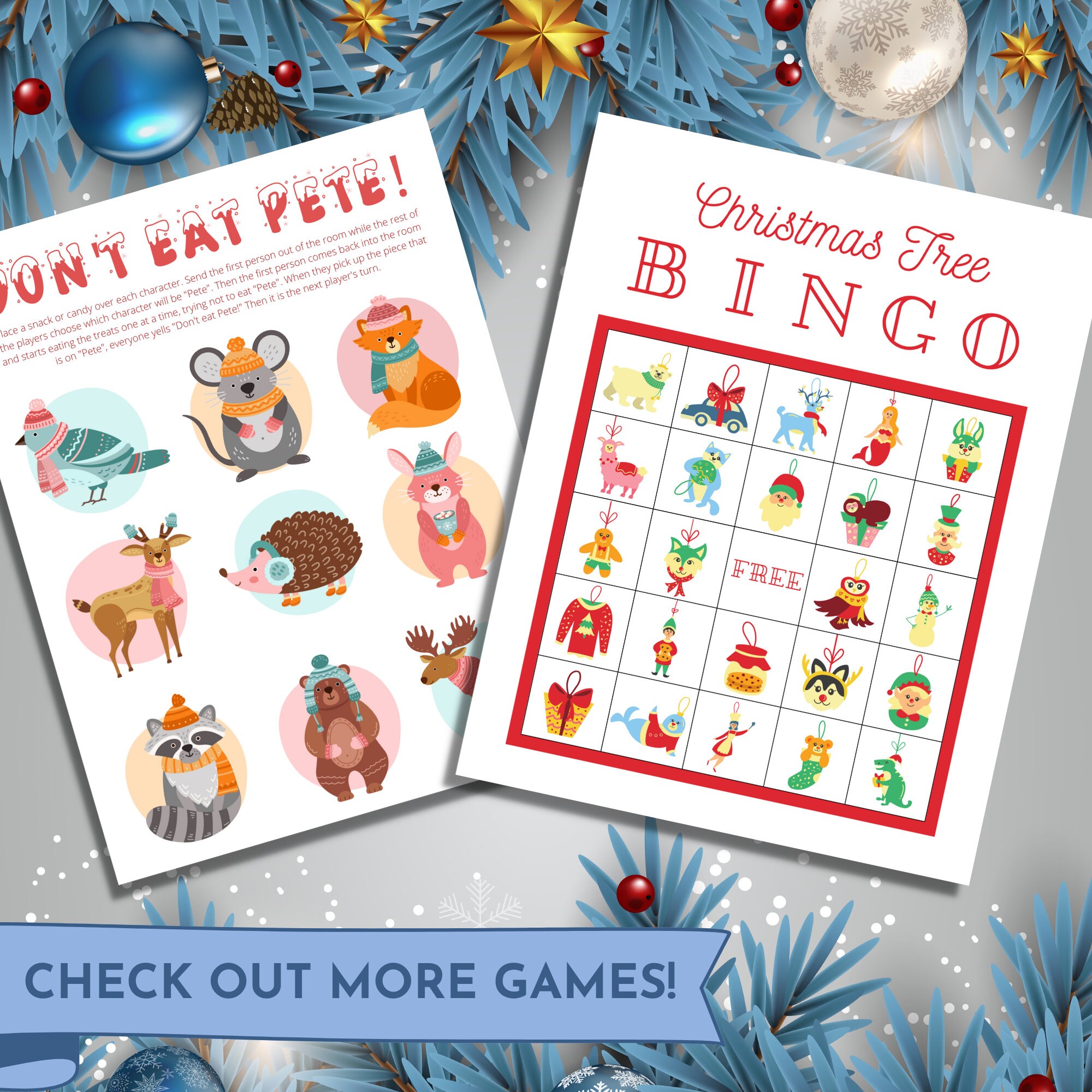 Christmas Pin the Tail Party Game Printable, Pin the Nose on Rudolph ...